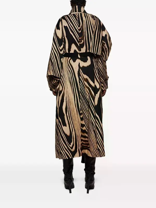 David Koma Zebra-print Belted Coat