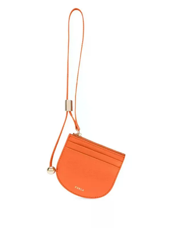 Furla Laura Leather Strap Cardholder - Orange