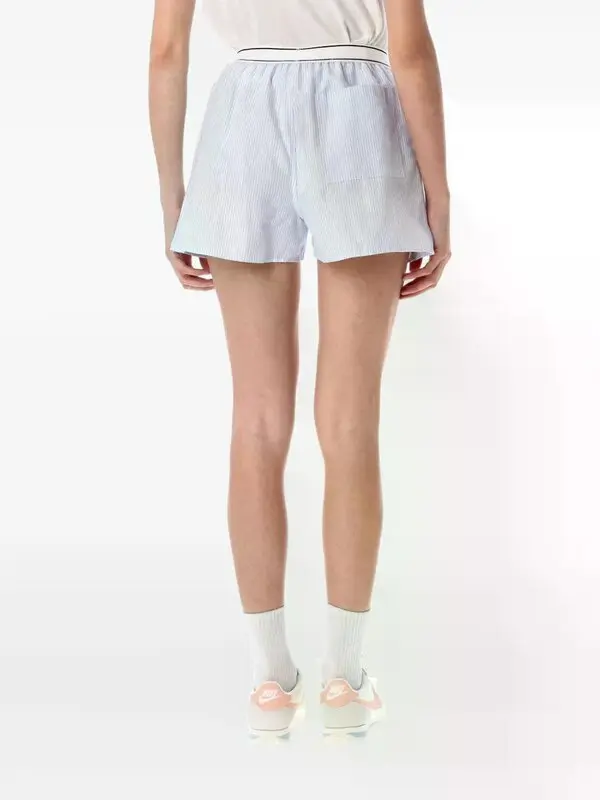 SPORTY & RICH Serif Logo Striped Boxer Shorts - Blue