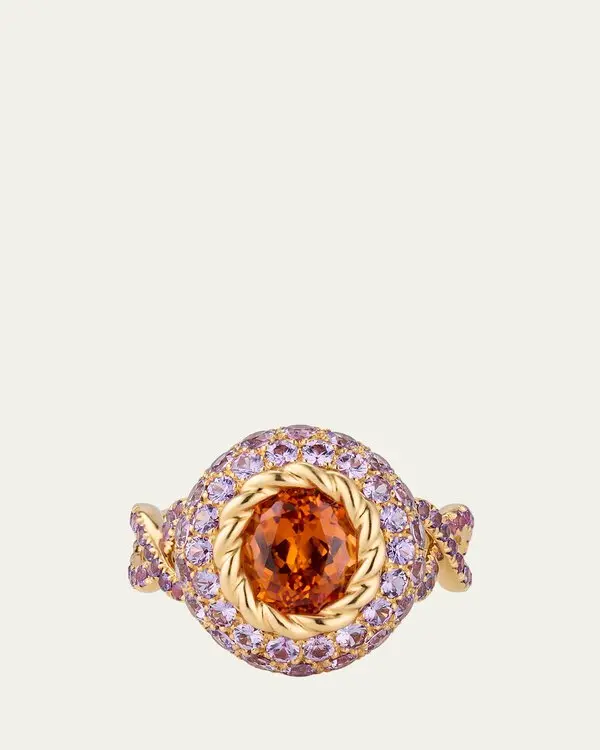 MELLERIO 18k Yellow Gold Garnet And Sapphire Ring - Noclr