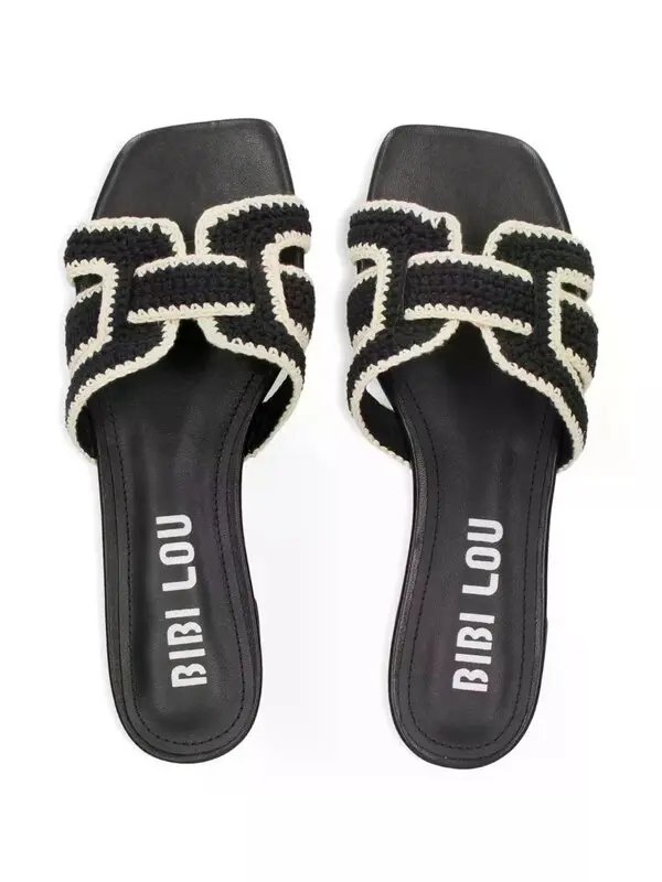 BIBI LOU Leather Flat Sandals - Black