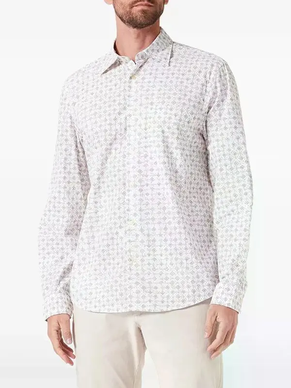 Marc O'polo Geometric-print Long-sleeve Shirt - White