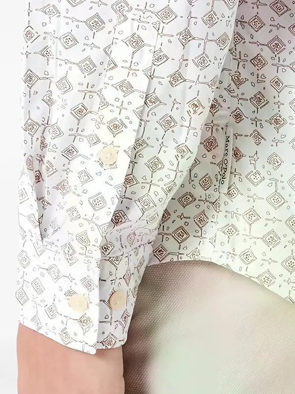 Marc O'polo Geometric-print Long-sleeve Shirt
