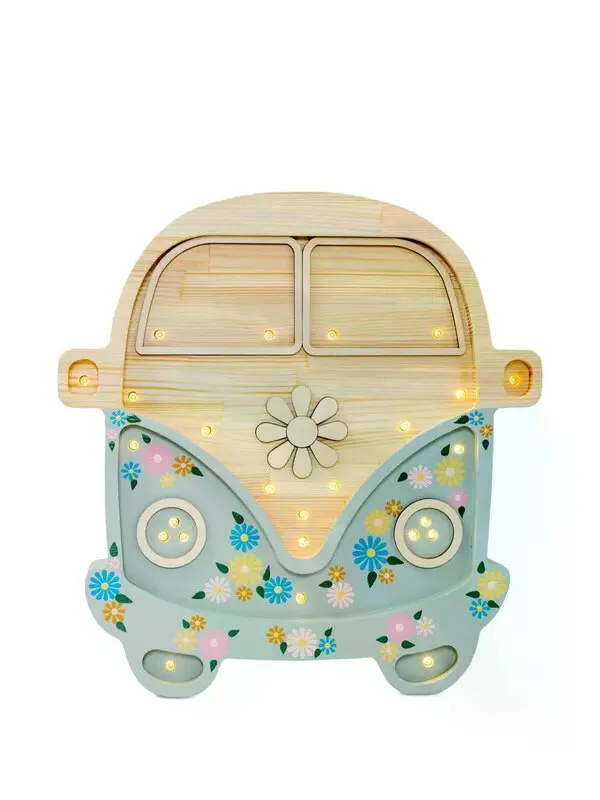 LITTLE LIGHTS Flower-embellished Van Night Light - Neutrals