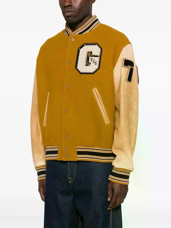GOLDEN GOOSE Leather-sleeved Varsity Jacket