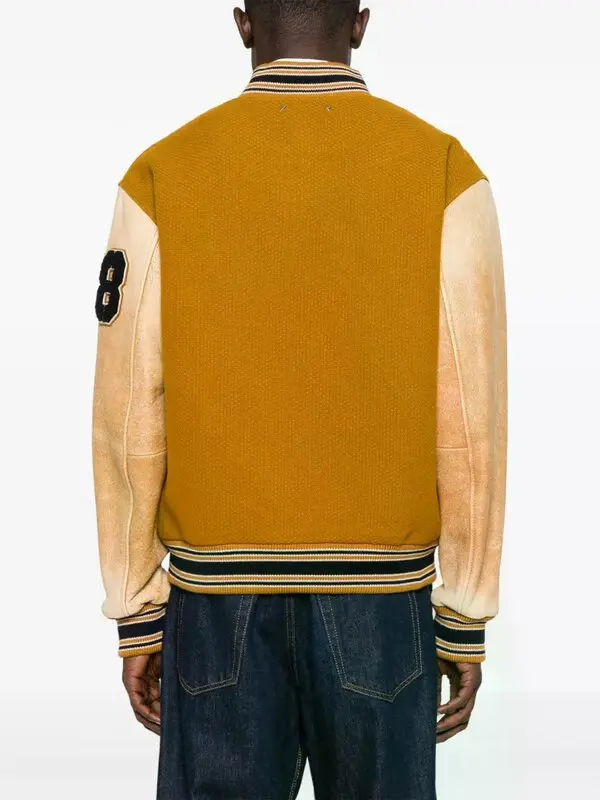 GOLDEN GOOSE Leather-sleeved Varsity Jacket