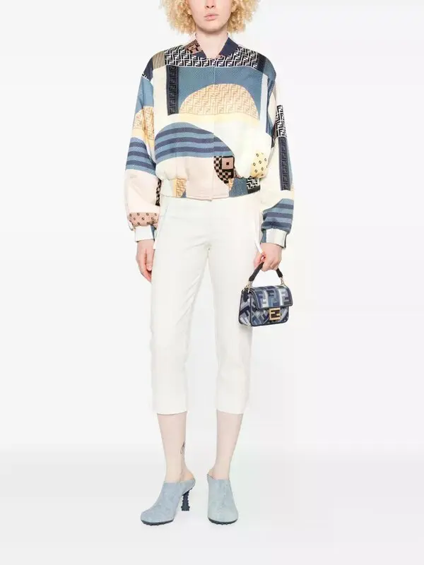 Fendi Reversible Cropped Bomber Jacket - Blue