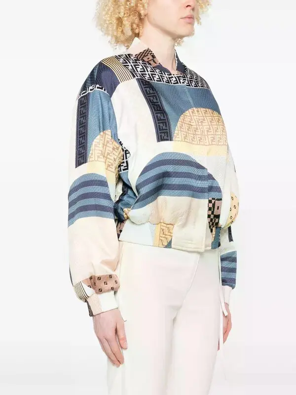 Fendi Reversible Cropped Bomber Jacket - Blue