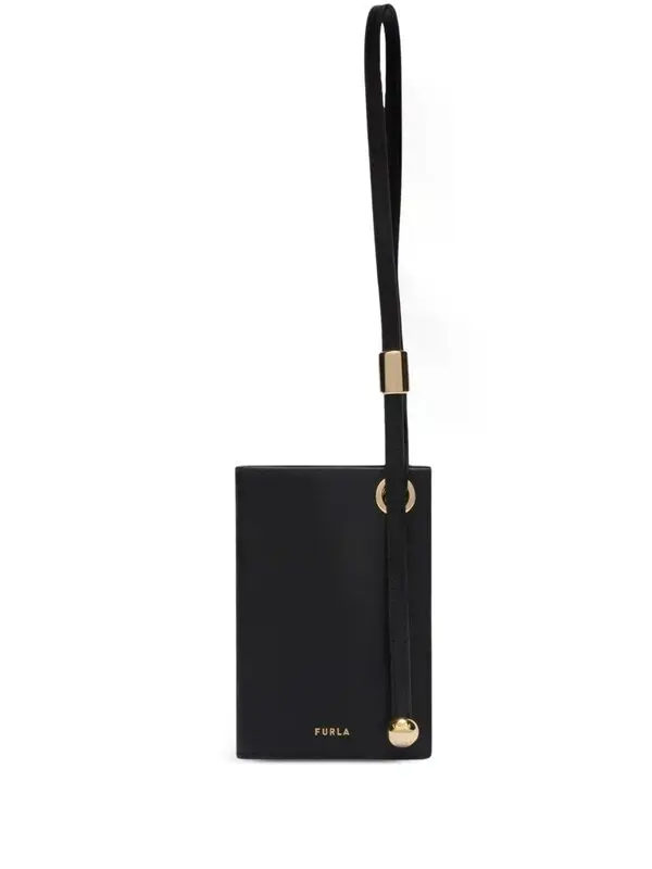 Furla Laura Leather Strap Cardholder - Black