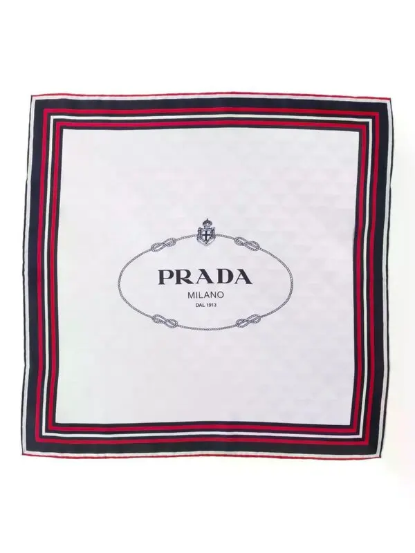 Prada Logo-jacquard Twill Scarf