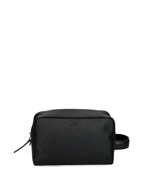 Calvin Klein Monogrammed Wash Bag - Black