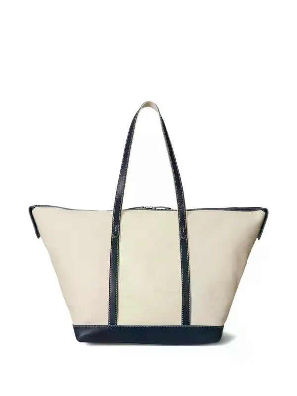 Polo Ralph Lauren Bellport Leather-trimmed Canvas Tote Bag - Neutrals