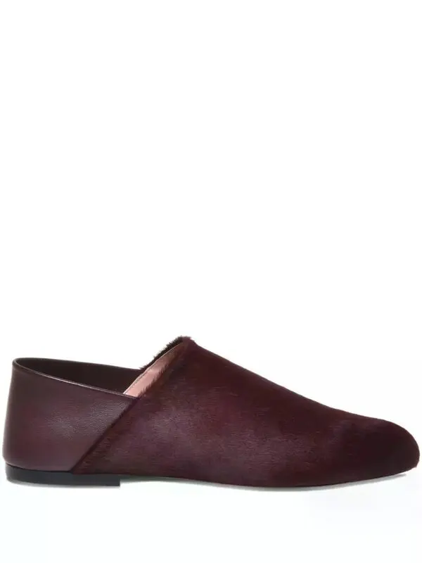 Alberta Ferretti Logo-debossed Leather Loafers - Red