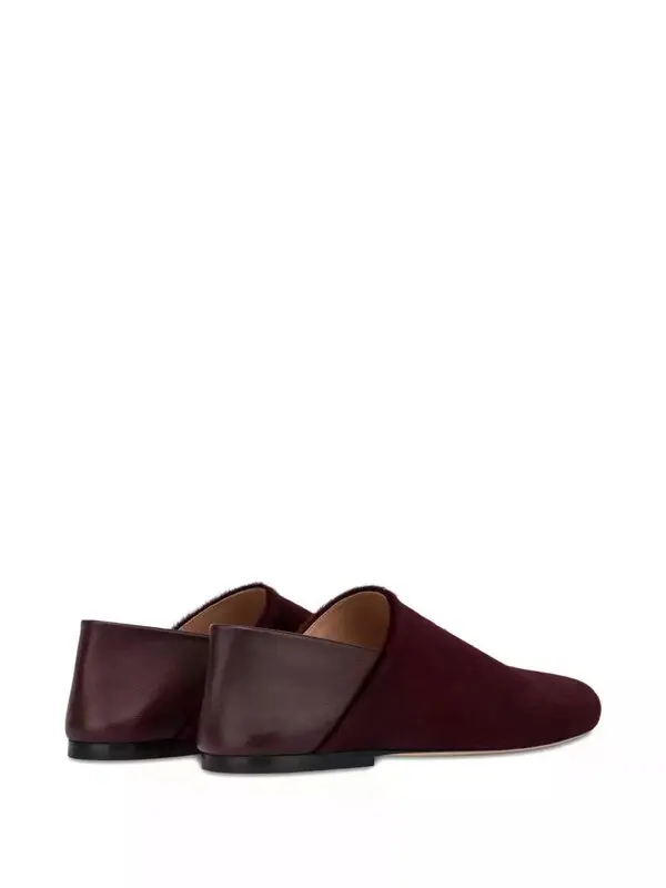 Alberta Ferretti Logo-debossed Leather Loafers - Red