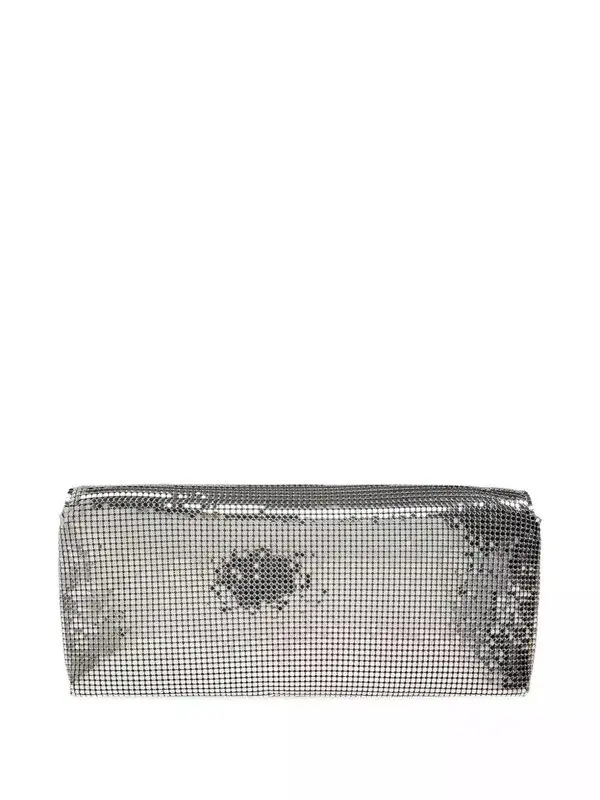 Versace La Medusa Metal Mesh Clutch - Silver