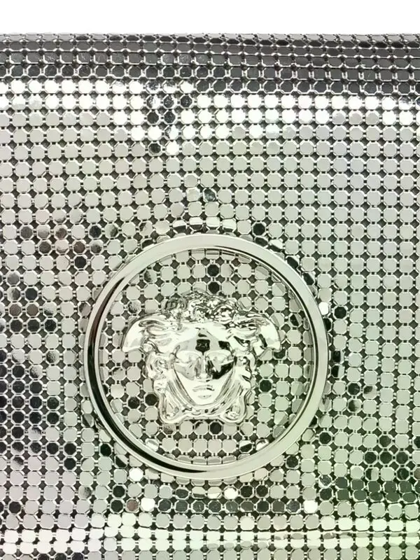 Versace La Medusa Metal Mesh Clutch - Silver