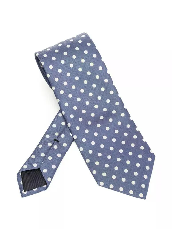 TOM FORD Polka-dot Standard Silk Neck Tie - Blue
