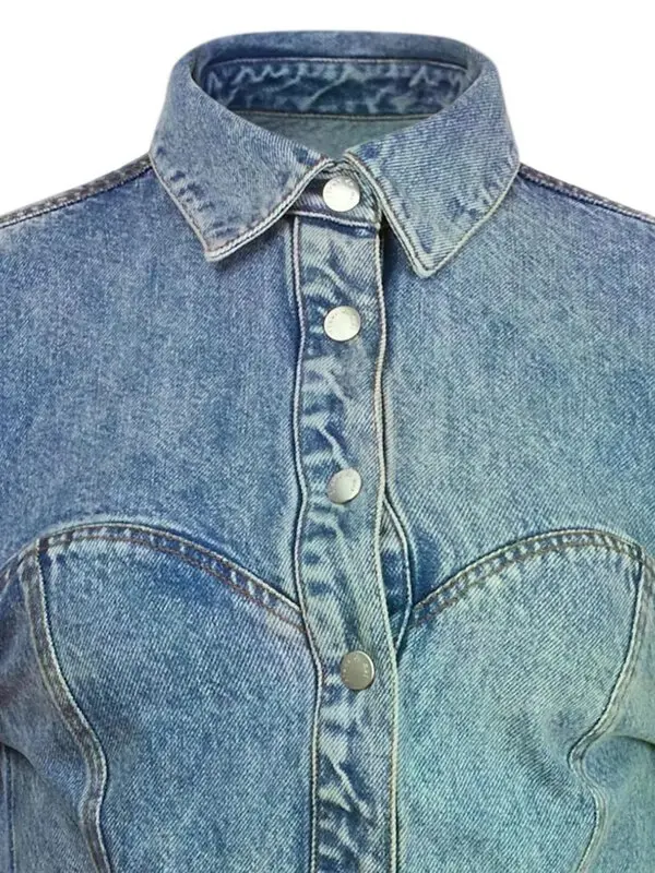 FLEUR DU MAL Denim Shirt Dress - Blue