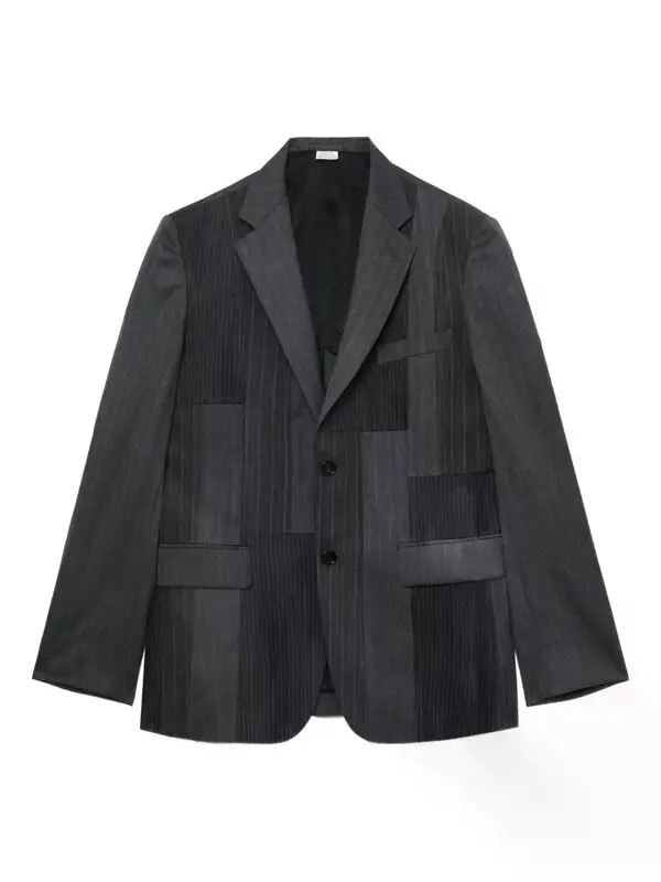 Comme Des Garçons Pinstripe Patchwork Jacket - Grey