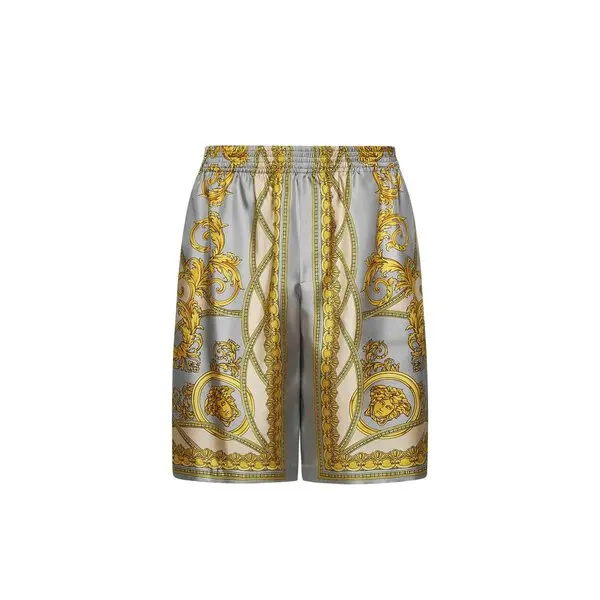 Versace La Coupe Des Dieux Silk Shorts - Gray