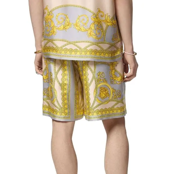 Versace La Coupe Des Dieux Silk Shorts - Gray