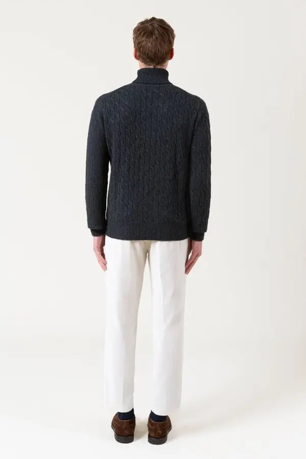 AUTORE Wool And Cashmere Curtis Turtleneck Sweater - Grigio