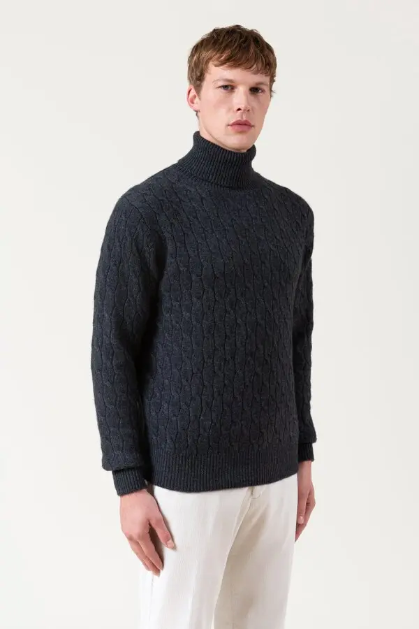 AUTORE Wool And Cashmere Curtis Turtleneck Sweater - Grigio