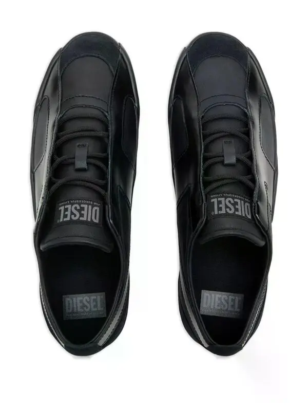 DIESEL® Slante Leather Sneakers - Black