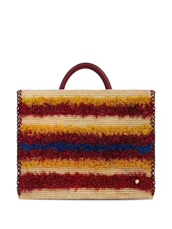 Rabanne Striped Woven Tote Bag