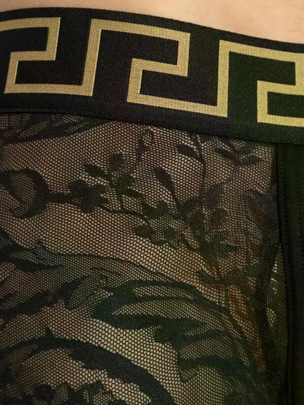 Versace Grecca-waistband Lace Boxers