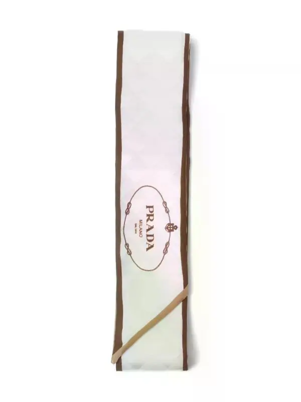 Prada Jacquard Silk Scarf - Neutrals