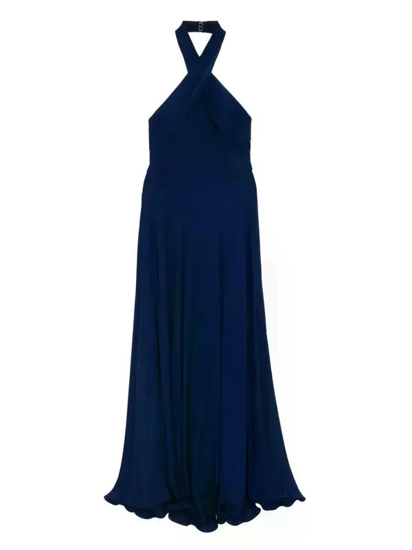 Elie Saab Silk Long Dress - Blue