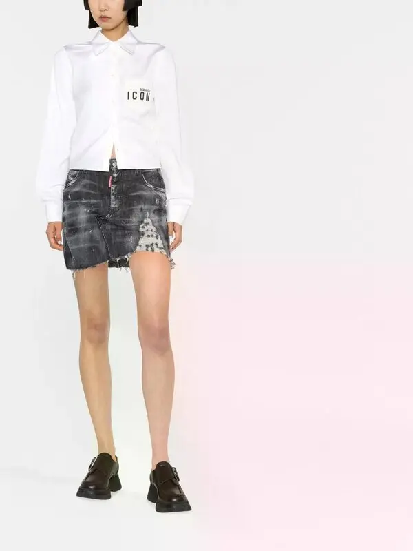 Dsquared2 Icon Print Cropped Shirt