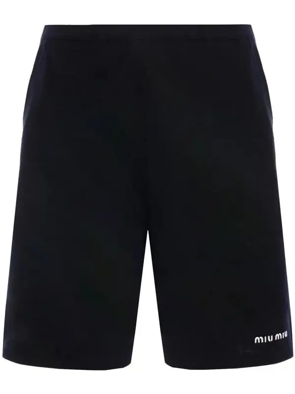 Miu Miu Logo-embroidered Shorts