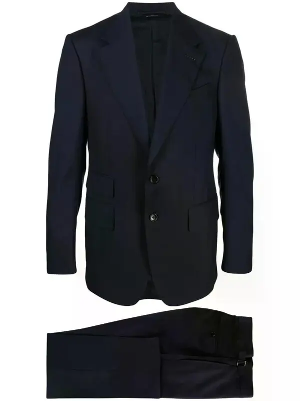TOM FORD Single-breasted Wool Suit - Blue