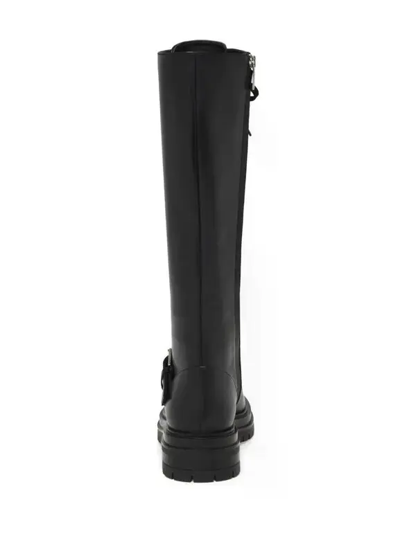 GIANVITO ROSSI Leather Lace-up Knee-high Boots