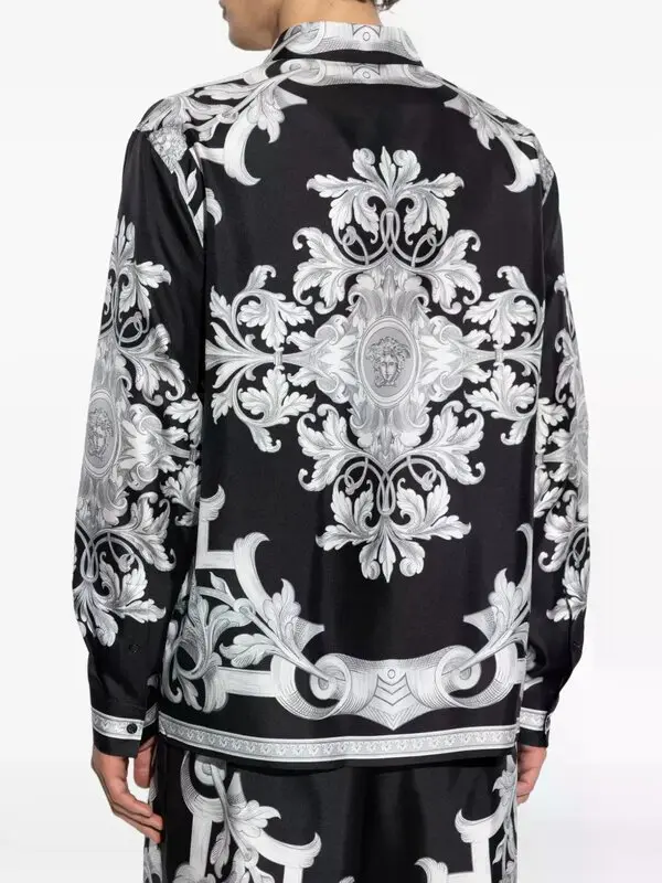 Versace Barocco-print Silk Shirt