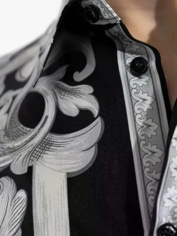 Versace Barocco-print Silk Shirt