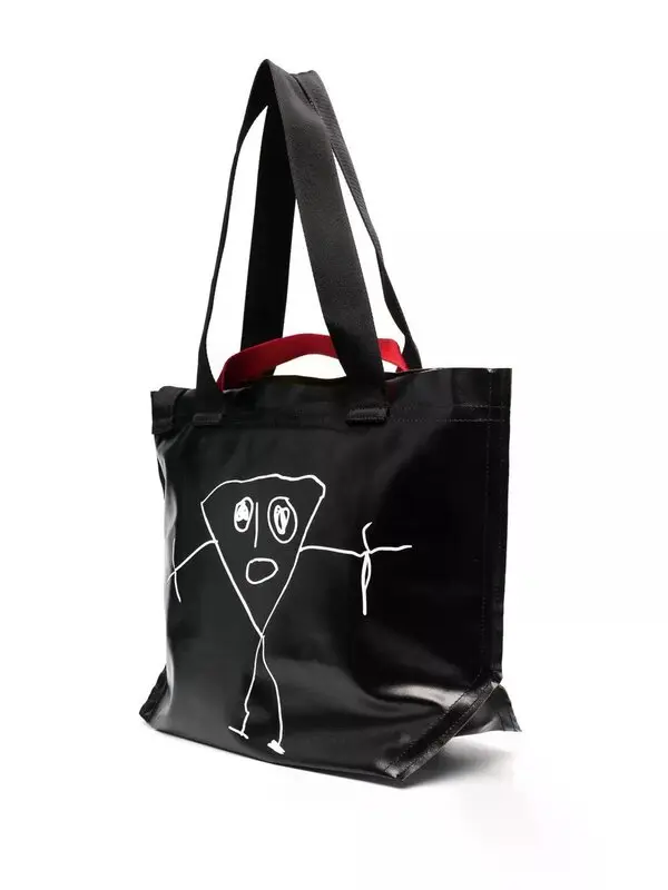 Plan C Graphic-print Shoulder Bag - Black