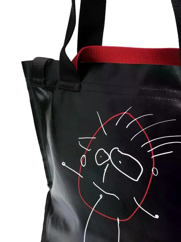 Plan C Graphic-print Shoulder Bag - Black