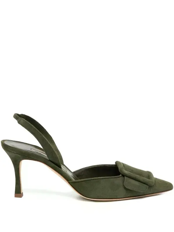 Manolo Blahnik 70mm Maysli Heeled Pumps - Green