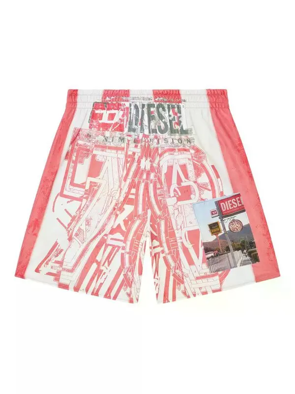 DIESEL® Graphic-print Shorts - Red
