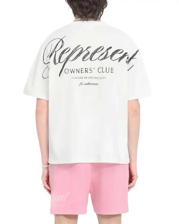 REPRESENT Owner's Club Script Graphic Tee - Flat White