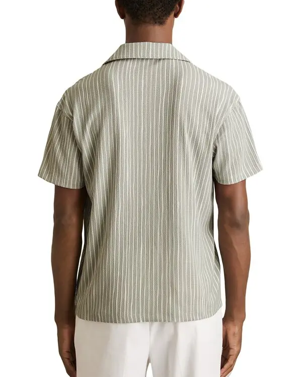 REISS Textured Printed Camp Shirt
