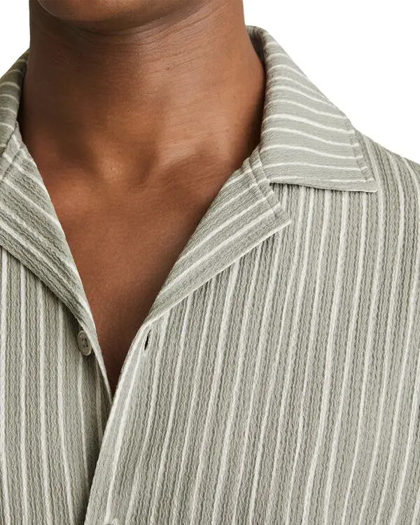 REISS Textured Printed Camp Shirt