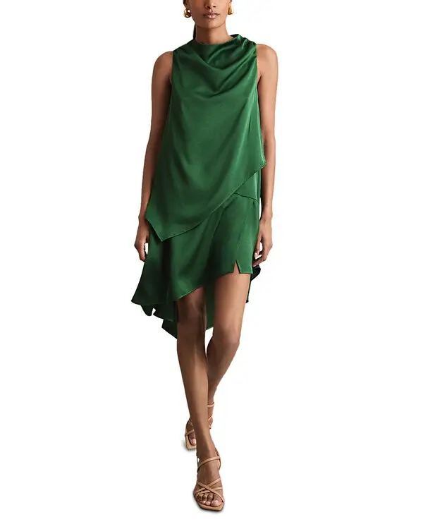 REISS Eloise Drape Neck Occasion Dress