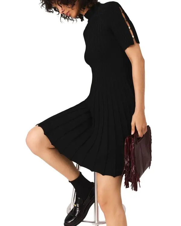 Maje Mini Knit Dress In Black | Editorialist