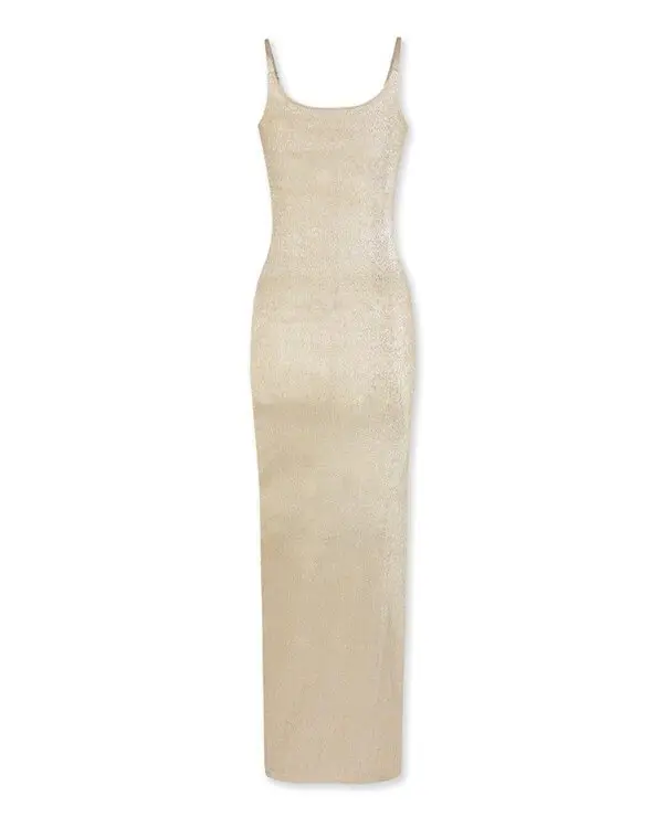 Rabanne Gathered Lurex Maxi Dress