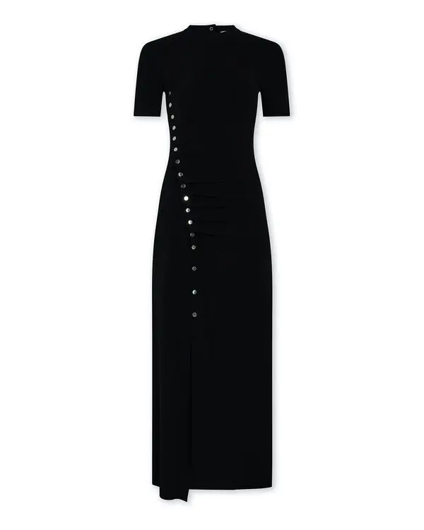Rabanne Draped Stretch Jersey Maxi Dress - Black