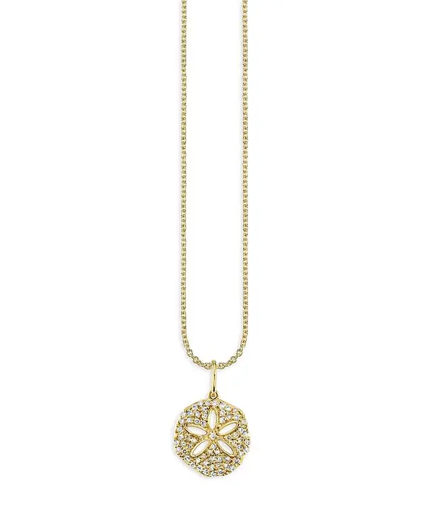 SYDNEY EVAN 14k Yellow Diamond Sand Dollar Pendant Necklace - Gold